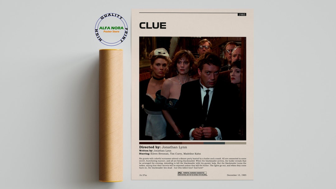 Clue / Clue Poster / Vintage Retro Art Print / Wall Art Print ...