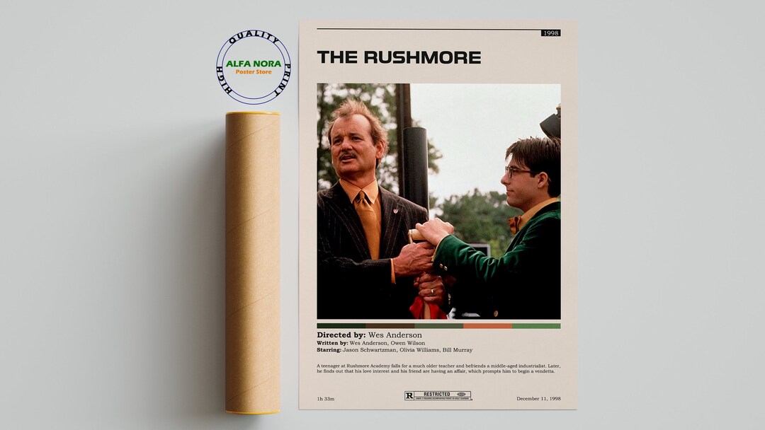 Rushmore / Rushmore Poster / Wes Anderson / Minimalist Movie Poster / Vintage Retro Art Print ...