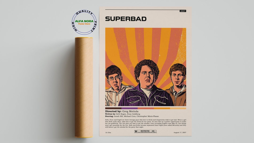 Superbad / Superbad Poster / Minimalist Movie Poster / Vintage Retro ...