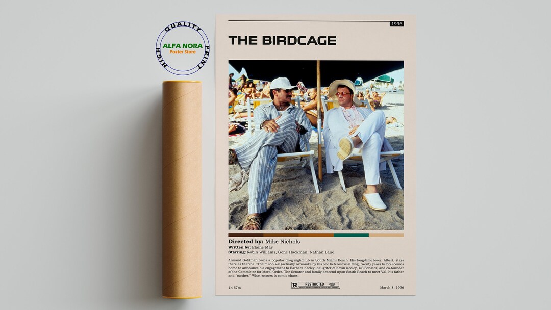 The Birdcage / the Birdcage Poster / Minimalist Movie Poster / Vintage ...