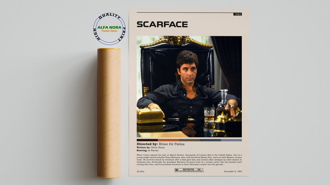 Scarface / Scarface Movie Poster / Custom Poster / Vintage Retro Art ...
