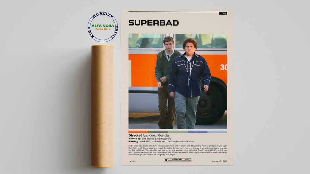 Superbad / Superbad Poster / Minimalist Movie Poster / Vintage Retro ...