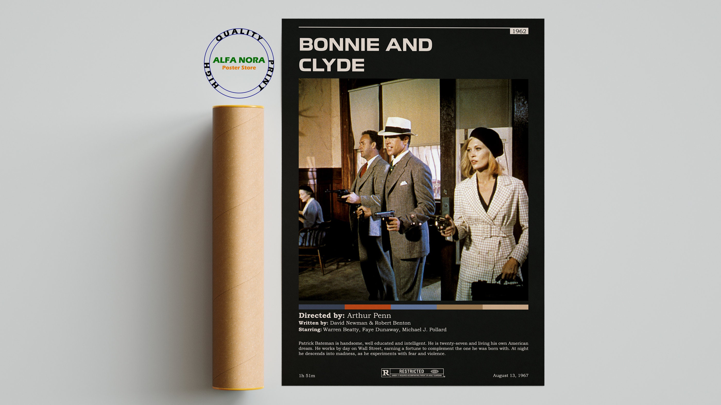Bonnie and Clyde / Bonnie and Clyde Poster / Vintage Retro Art - Etsy ...