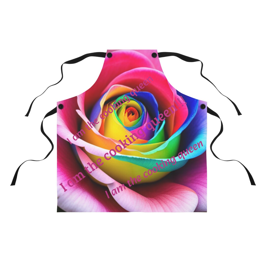 Rainbow Rose 'cooking Queen' Apron - Rule the Kitchen With Style! - Etsy