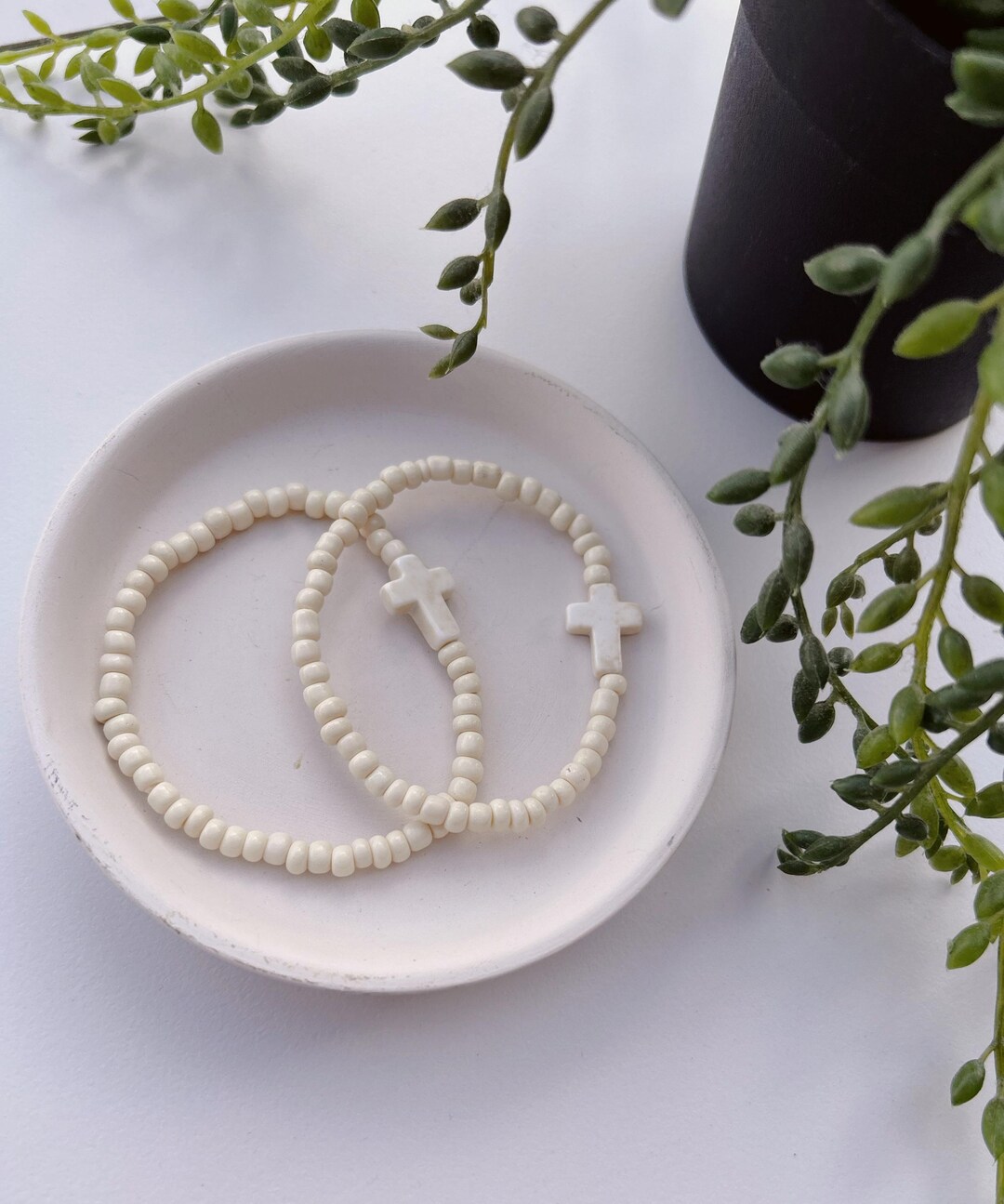 Marbled Cross Bead Bracelet | Beaded Bracelet | Christian Bracelet ...