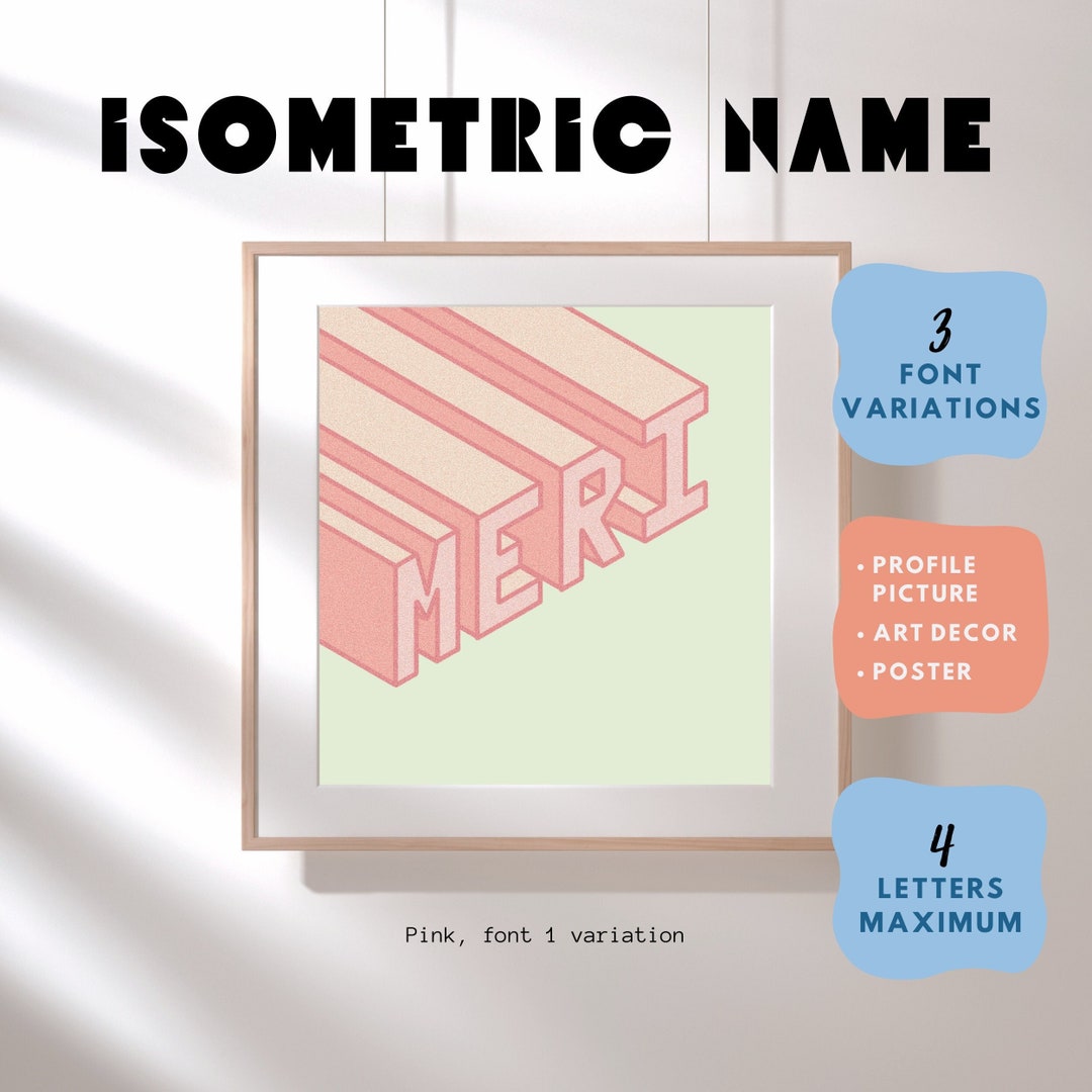 Isometric Name Profile Picture for Social Media, Business, and Personal ...
