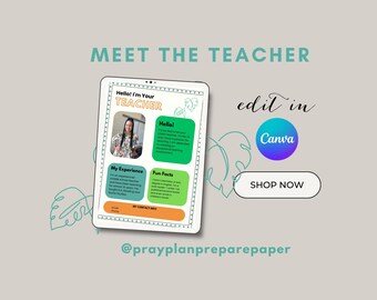 Meet the Teacher Editable Template Printable Teacher Handout - Etsy