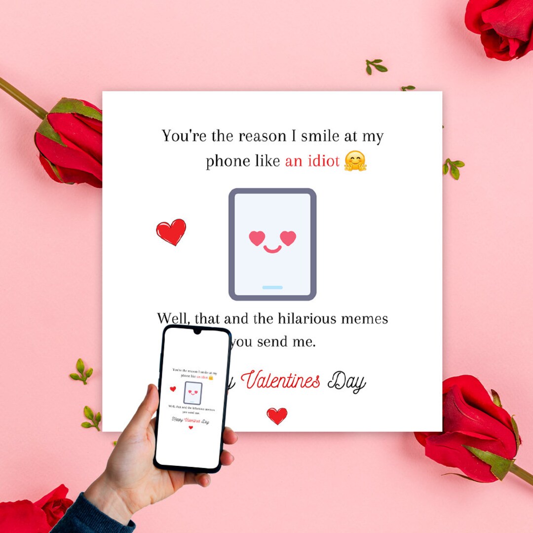 Funny Valentine Smiling Like an Idiot Card Personalized, Funny Gift ...