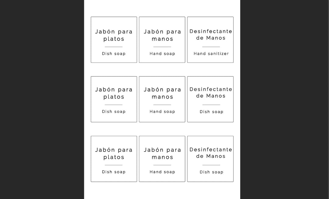 Spanish Bilingual CUSTOMIZABLE Labels- Waterproof (2.5X2.5 Inch ...