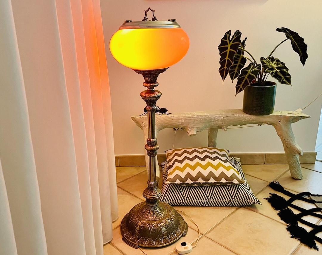 Mid Century Brass Floor Lamp Ashtrays Vintage Ashtray Smoking Lampmood ...