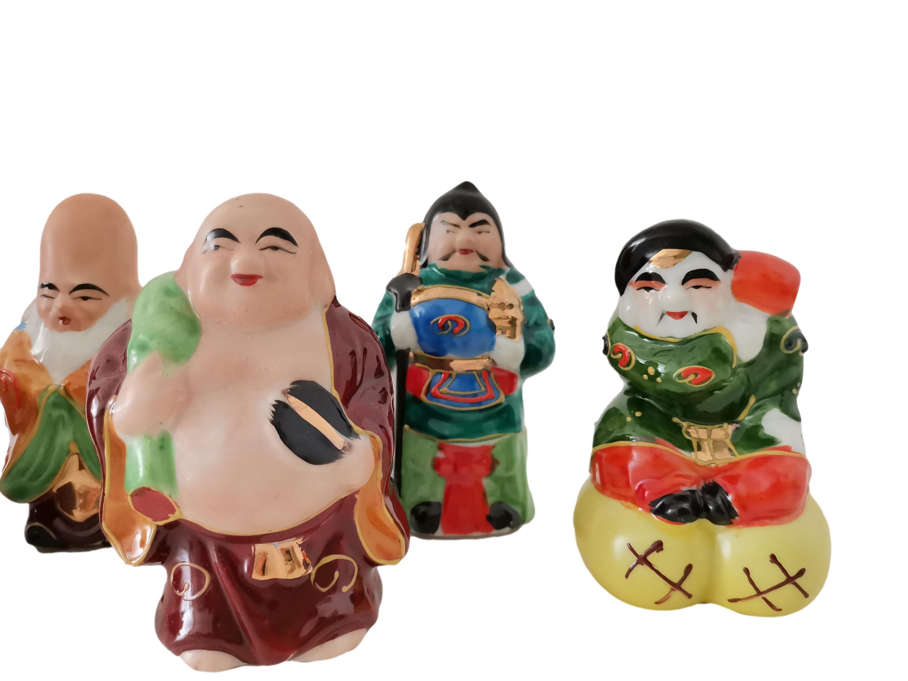 Japanese 7 Lucky Gods of Good Luck Fortune Figurine Kutani Porcelain - Etsy
