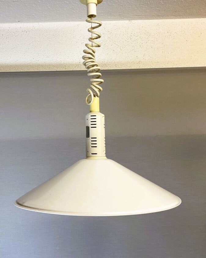 White Metal Scandinavin Modern Pull Down Retractable Drop Down ...