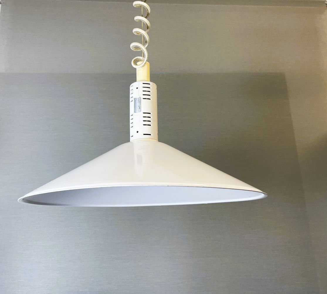 White Metal Scandinavin Modern Pull Down Retractable Drop Down ...