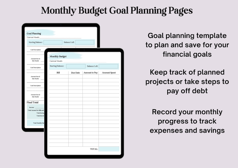 Digital Monthly Budget Planner Printable Monthly Budget Planner A5 A4 ...