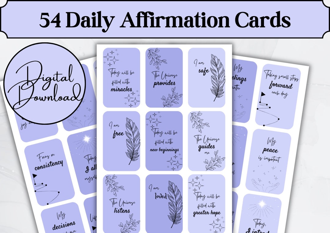 Printable Affirmation Cards | 54 Daily Affirmation Cards ...