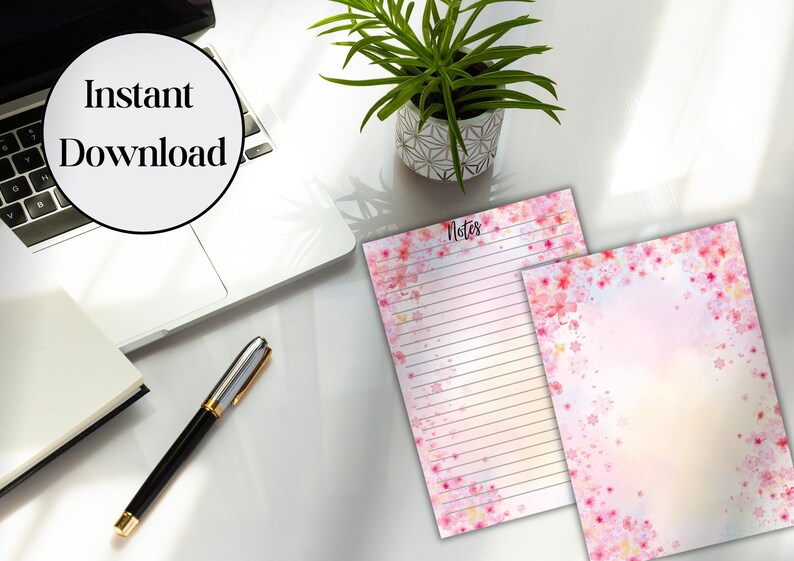 Printable Stationery | Flower Stationery | Blossoms | Writing Paper ...