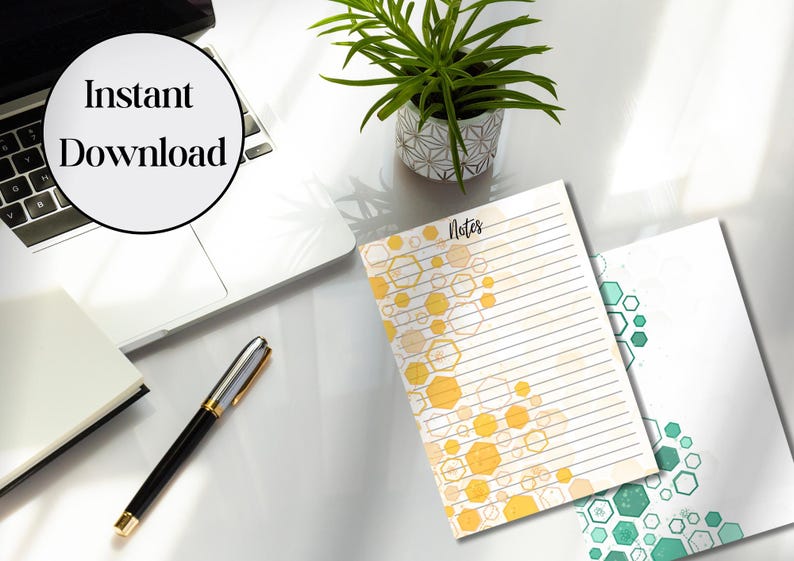 Printable Stationery | Honeycomb Bundle | Bee | Writing Paper | A4 | US ...