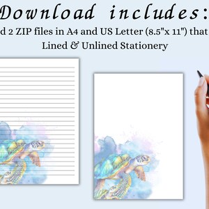 Printable Stationery Sea Turtle Stationery Printable Writing Paper A4 ...