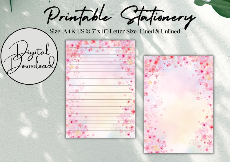 Printable Stationery | Flower Stationery | Blossoms | Writing Paper ...