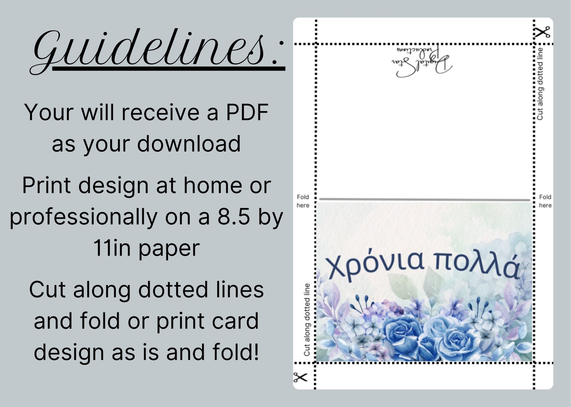 Printable Elegant Greek Happy Birthday Card | Digital Happy Birthday ...