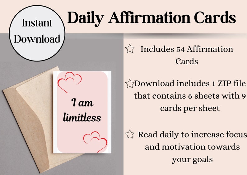 Printable Self-love Affirmation Cards | 45 Daily Self-love Affirmation ...