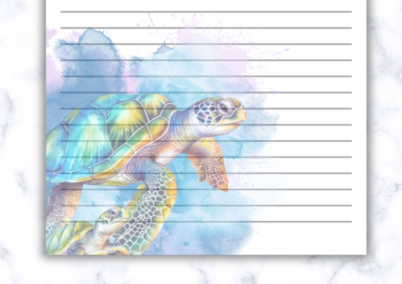 Printable Stationery | Sea Turtle Stationery | Printable Writing Paper ...