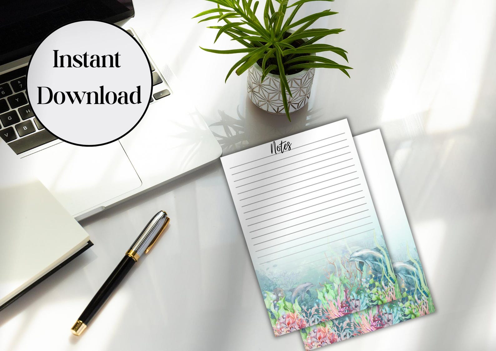 Printable Stationery | Dolphin | Calendar | Undated Calendar | Writing ...