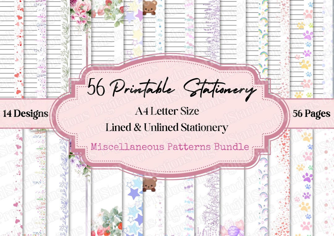 Printable Patterns Stationery | Bundle | Miscellaneous | Printable ...