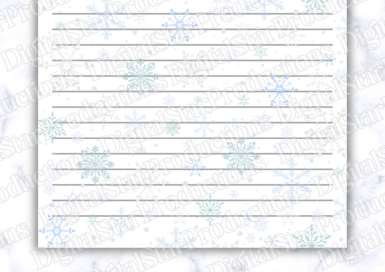 Printable Snowflake Stationery | Printable Writing Paper | Letter ...