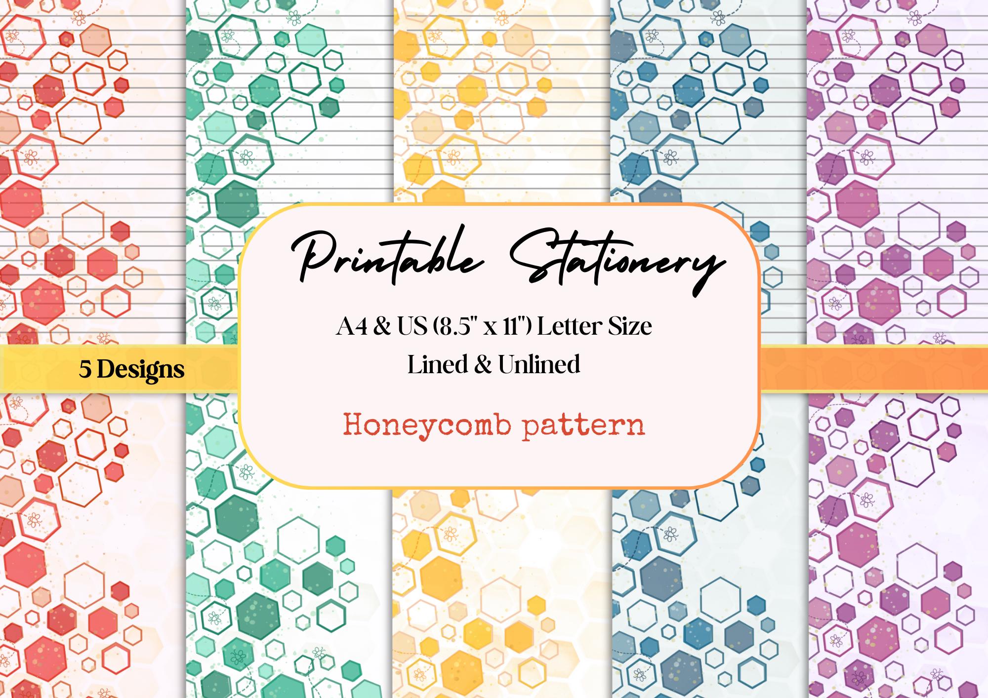 Printable Stationery | Honeycomb Bundle | Bee | Writing Paper | A4 | US ...