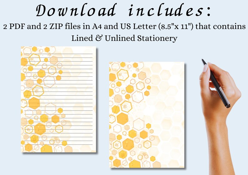 Honeycomb Stationery | Printable Writing Paper | Letter Writing | A4 ...