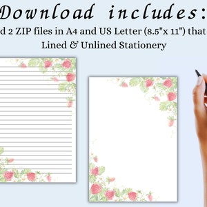 Printable Stationery | Strawberry Stationery | Printable Writing Paper ...