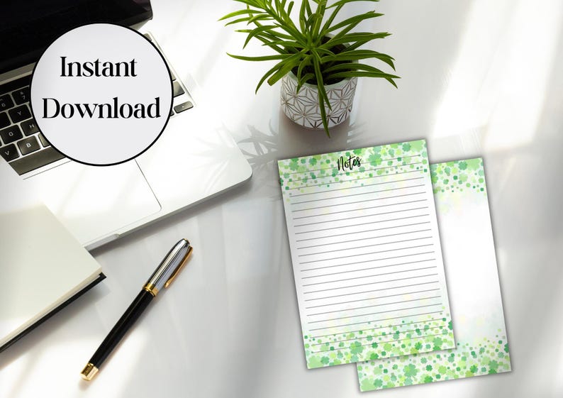 Printable Stationery | Clover | Shamrock | Printable Writing Paper | A4 ...