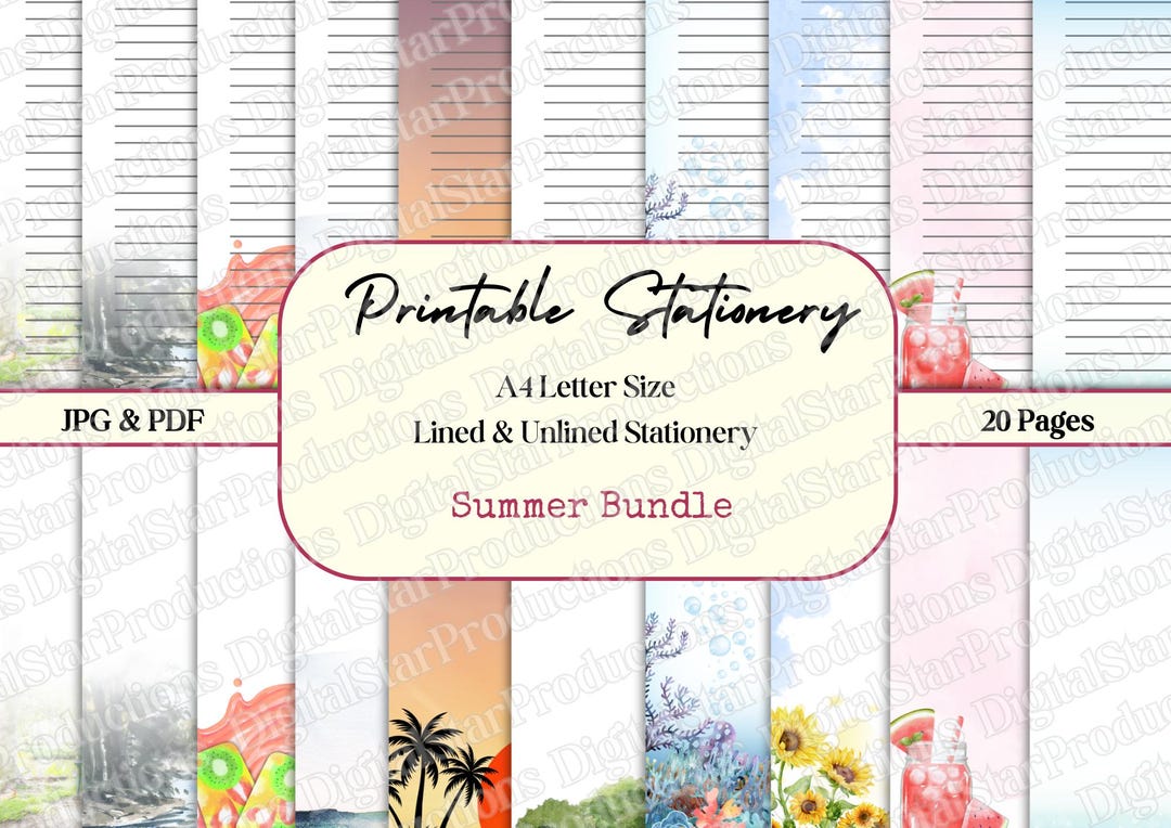 Printable Stationery | Printable Summer Stationery | Holiday ...