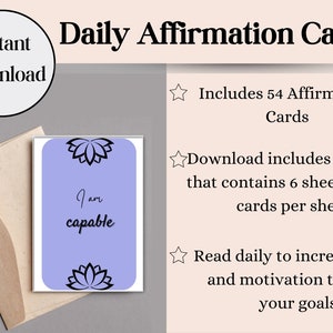 Printable Affirmation Cards | 54 Daily Affirmation Cards ...