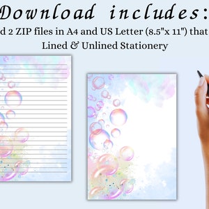 Printable Bubbles Stationery | Printable Writing Paper | Letter Writing ...