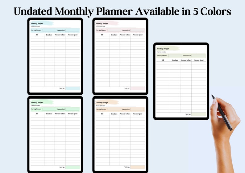 Digital Monthly Budget Planner | Printable Monthly Budget Planner | A5 ...