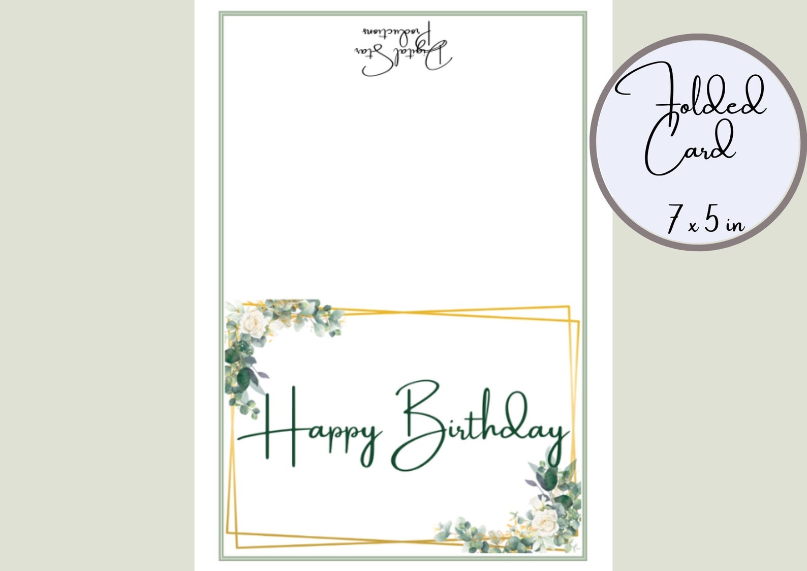 Printable Happy Birthday Card Digital Eucalyptus Birthday Card ...
