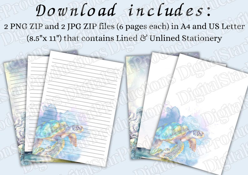 Ocean Stationery | Bundle Stationery | Printable Writing Paper | A4 ...