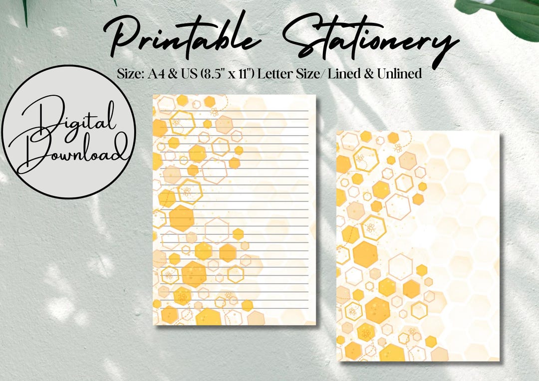 Printable Stationery | Honeycomb | Bee | Printable Writing Paper | A4 ...