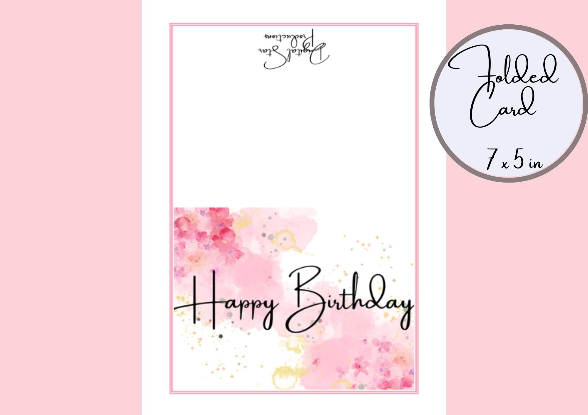 Printable Happy Birthday Card Digital Watercolor Birthday Card ...