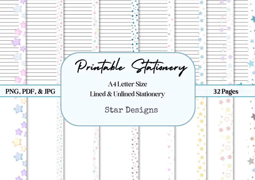 Printable Stationery | Printable Star Stationery | Patterns | Printable ...