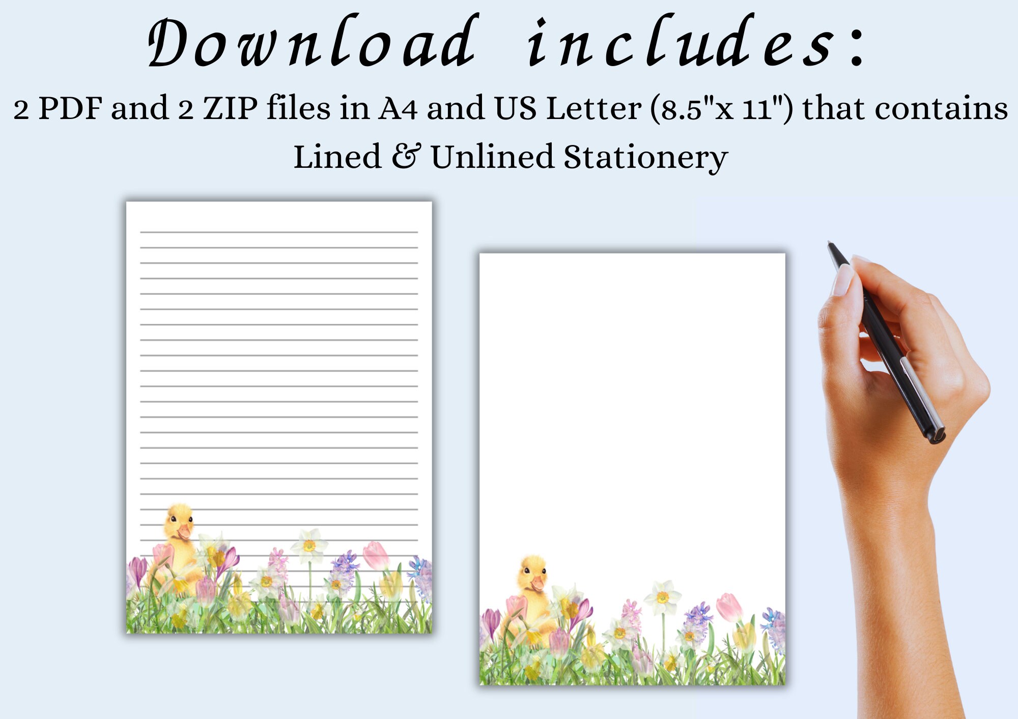 Printable Stationery | Spring Stationery | Printable Writing Paper | A4 ...