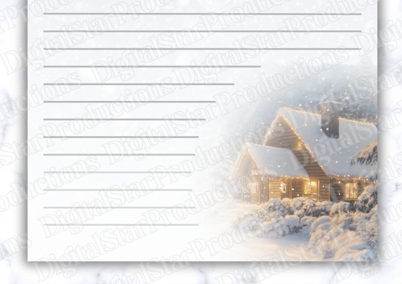 Winter Printable Stationery | Watercolor | Snowscape | Writing Paper ...