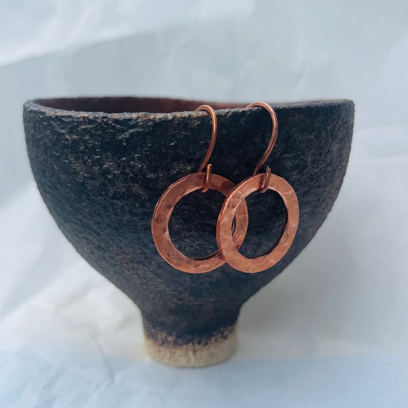 Copper Hoop Earrings - Etsy