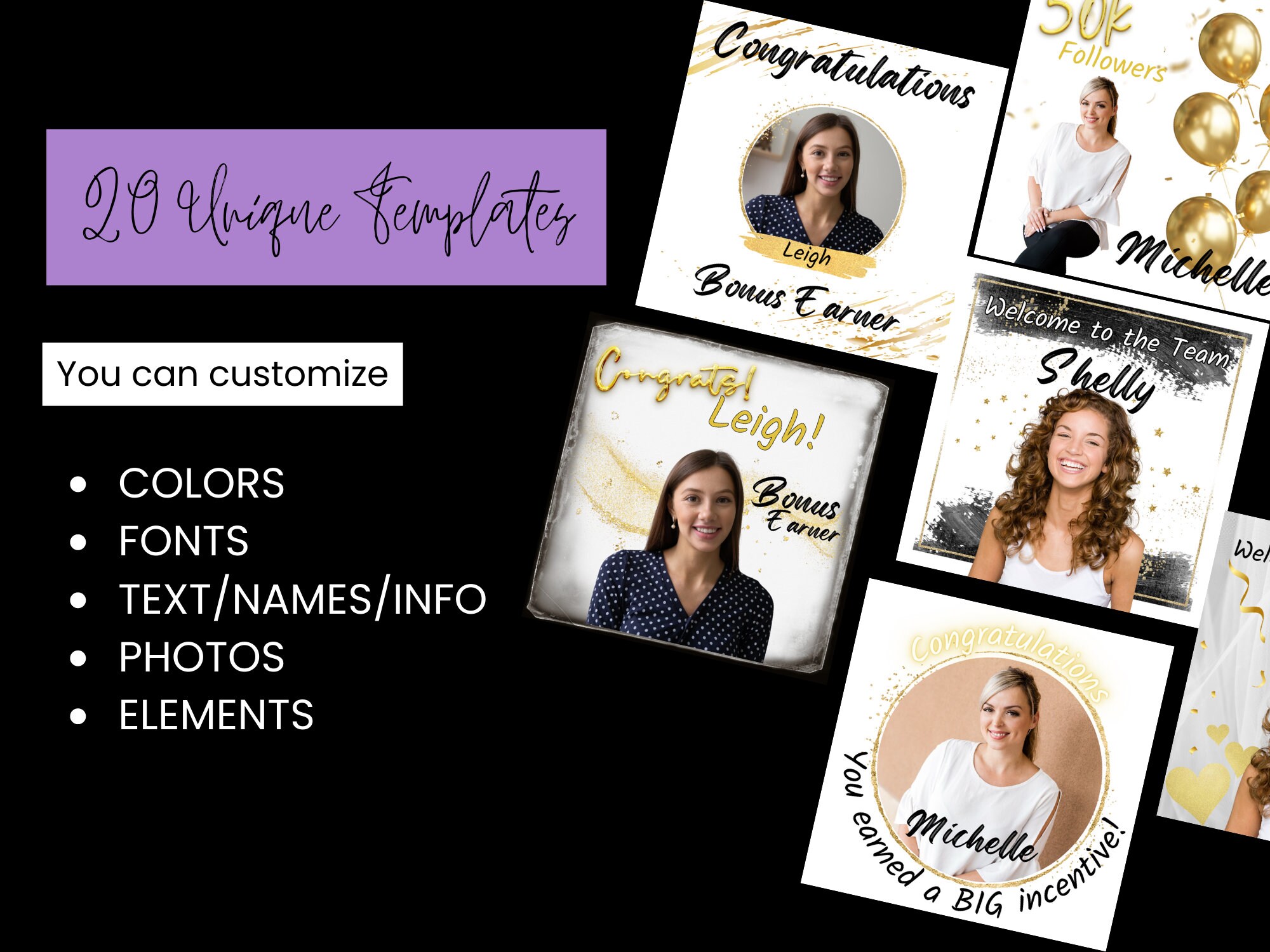 Shining Star Canva Template Shout Out Social Media Rank up Graphic ...