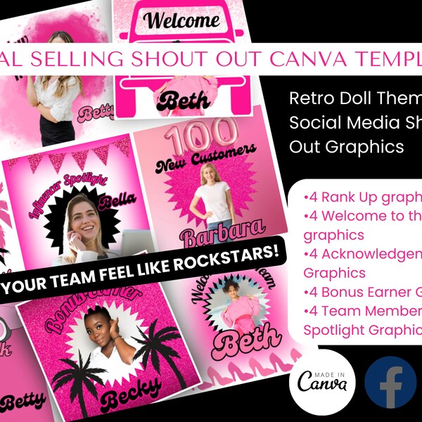 Barbie Canva Template - Etsy