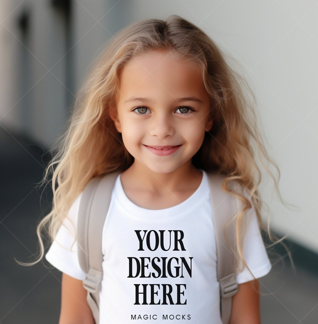Kids Back to School Tshirt Mock Ups, White Bella Canvas 3001Y, Kids ...