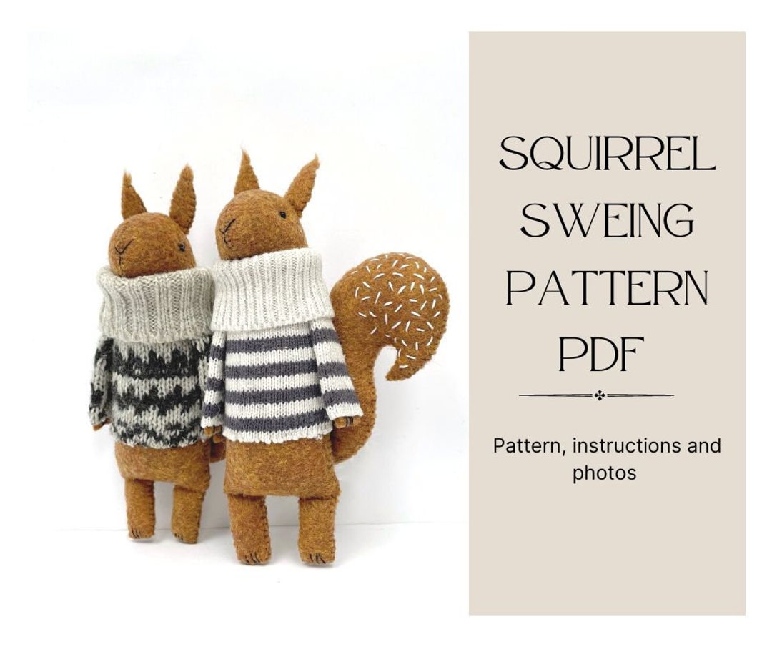 Squirrel Sewing PATTERN PDF, Stuffed Toys Tutorial, Animals Soft Toy - Etsy