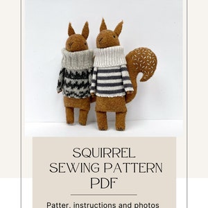 Squirrel Sewing PATTERN PDF, Stuffed Toys Tutorial, Animals Soft Toy - Etsy
